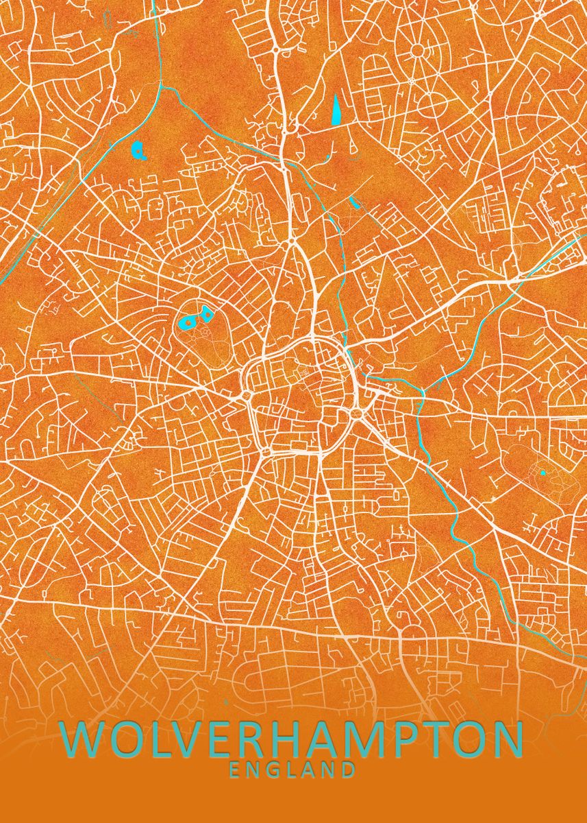 'Wolverhampton England City' Poster, picture, metal print, paint by ...