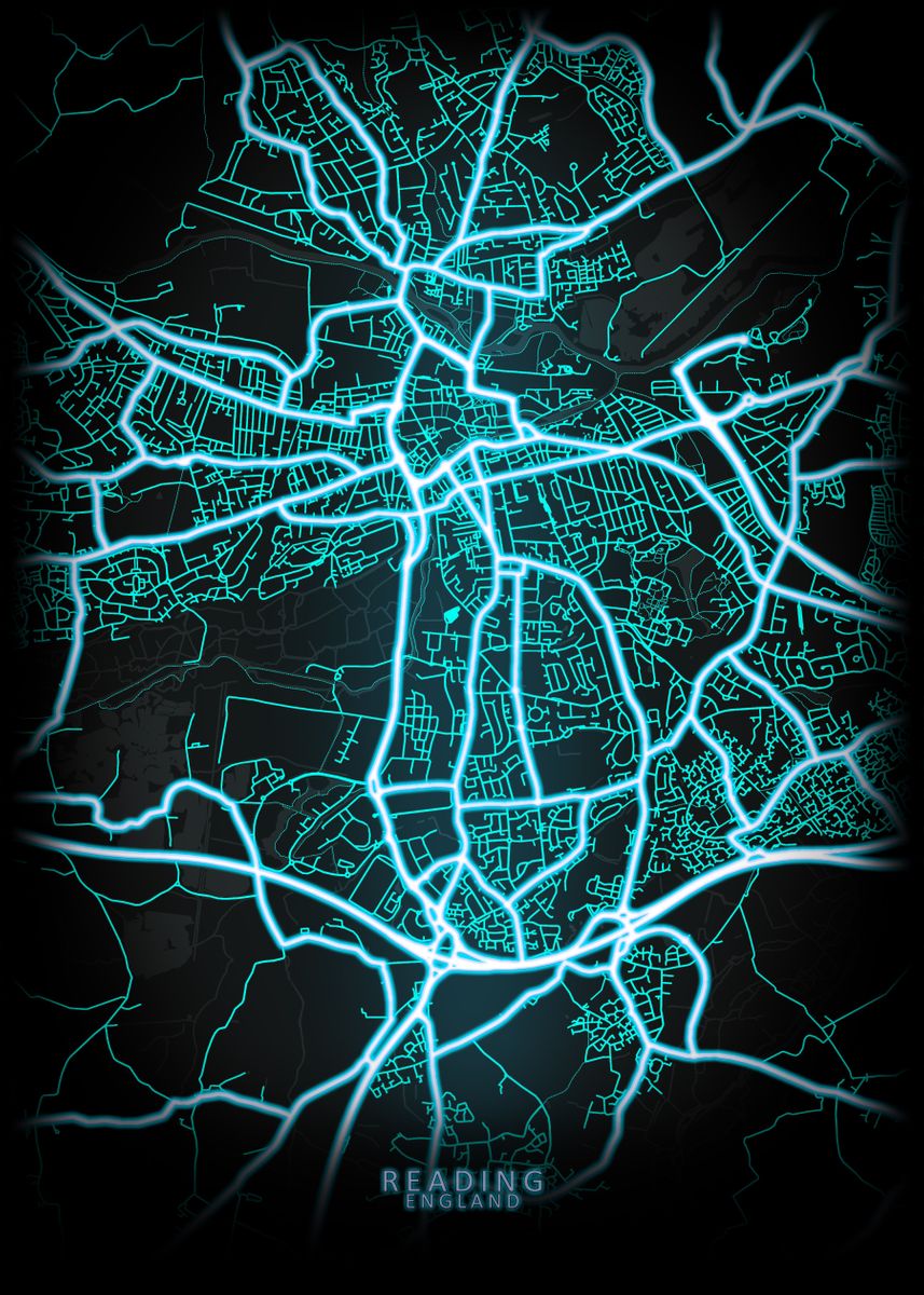 'Reading England City Map' Poster by City Map Art Prints | Displate