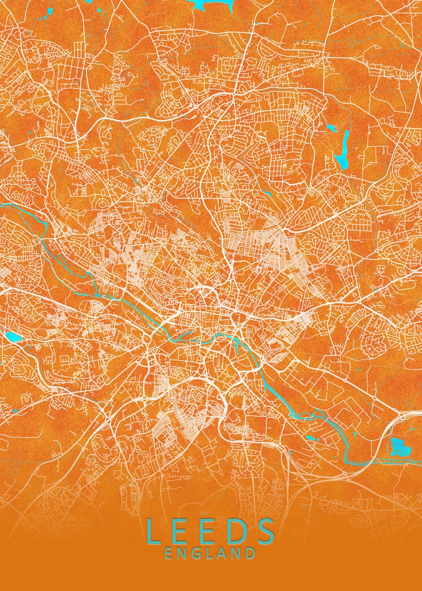 'Leeds England City Map' Poster by City Map Art Prints | Displate