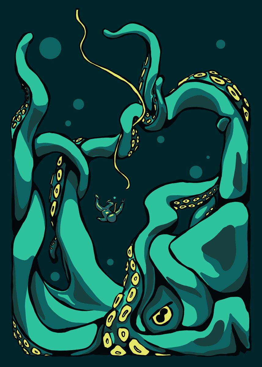 'Octopus MiMe ' Poster, picture, metal print, paint by ajvoce | Displate