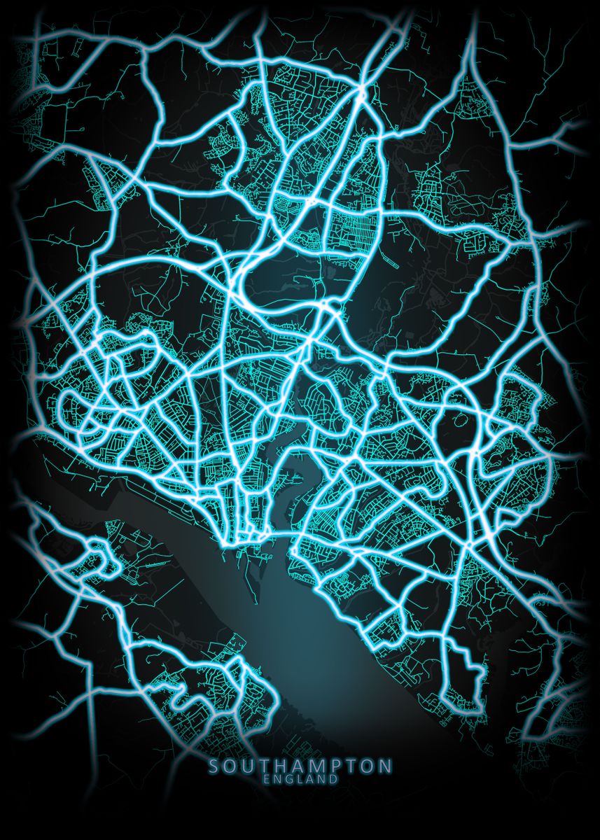 'Southampton England City' Poster, picture, metal print, paint by City ...