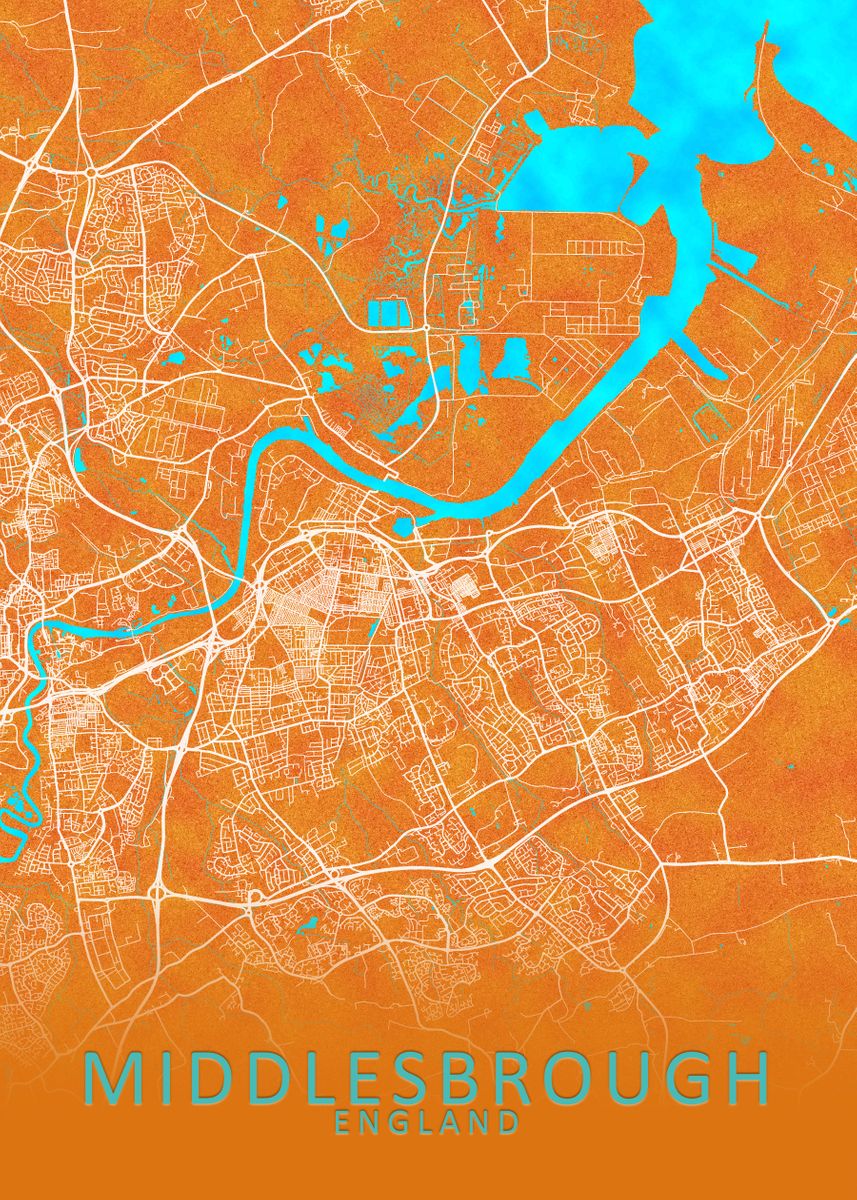 'Middlesbrough England City' Poster by City Map Art Prints | Displate