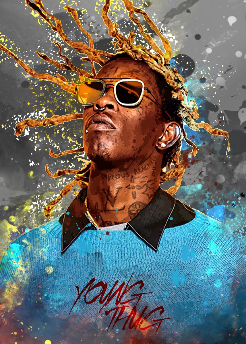 ' Young Thug' Poster, picture, metal print, paint by Micho Abstract ...