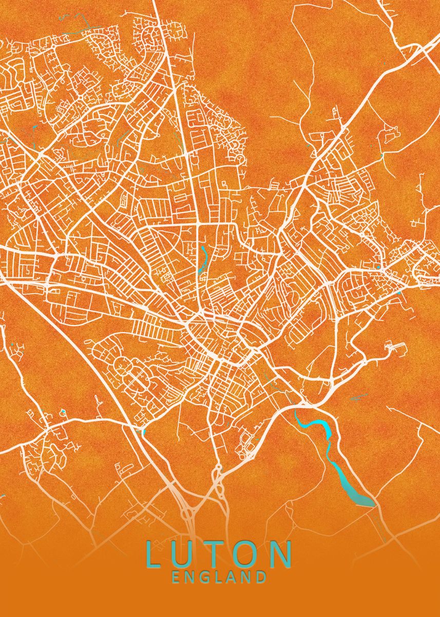 'Luton England City Map' Poster by City Map Art Prints | Displate