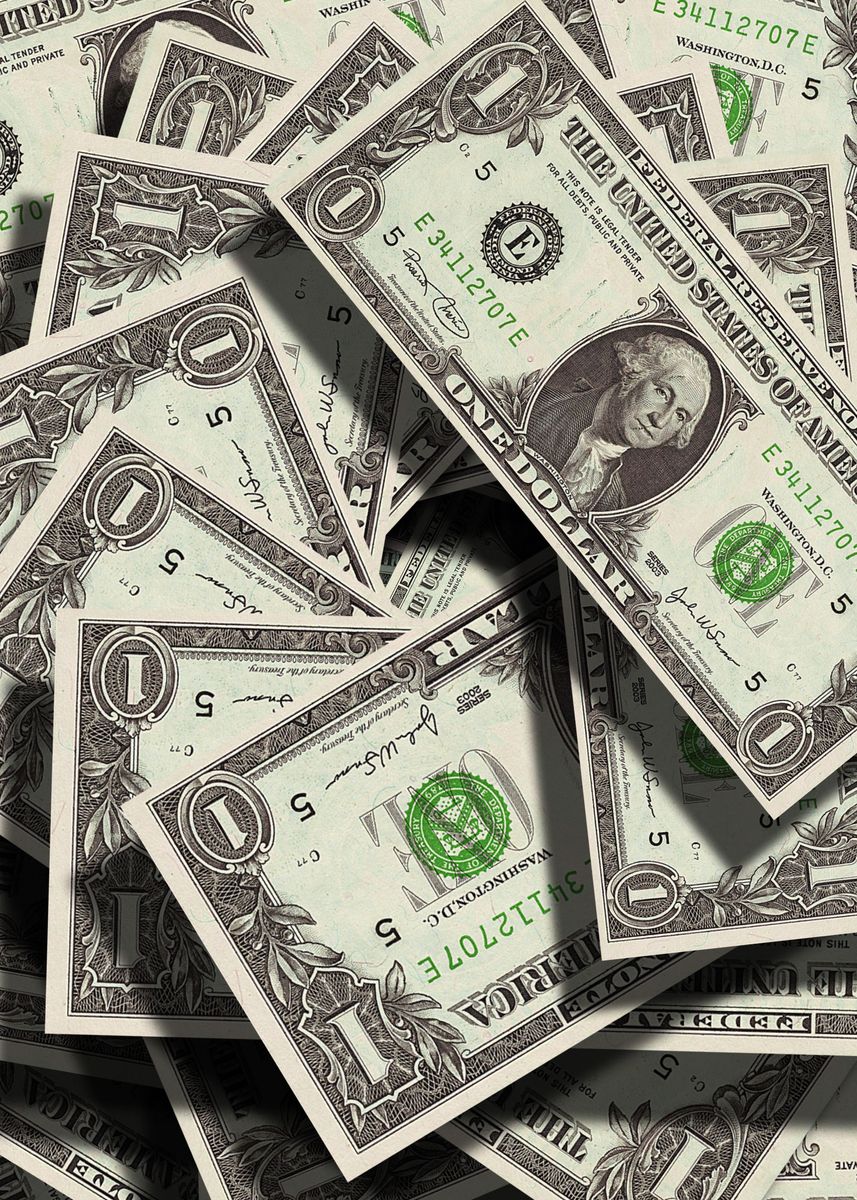 'dollar' Poster, picture, metal print, paint by Haruka Studio | Displate