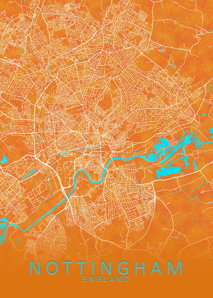 'Nottingham England City ' Poster by City Map Art Prints | Displate