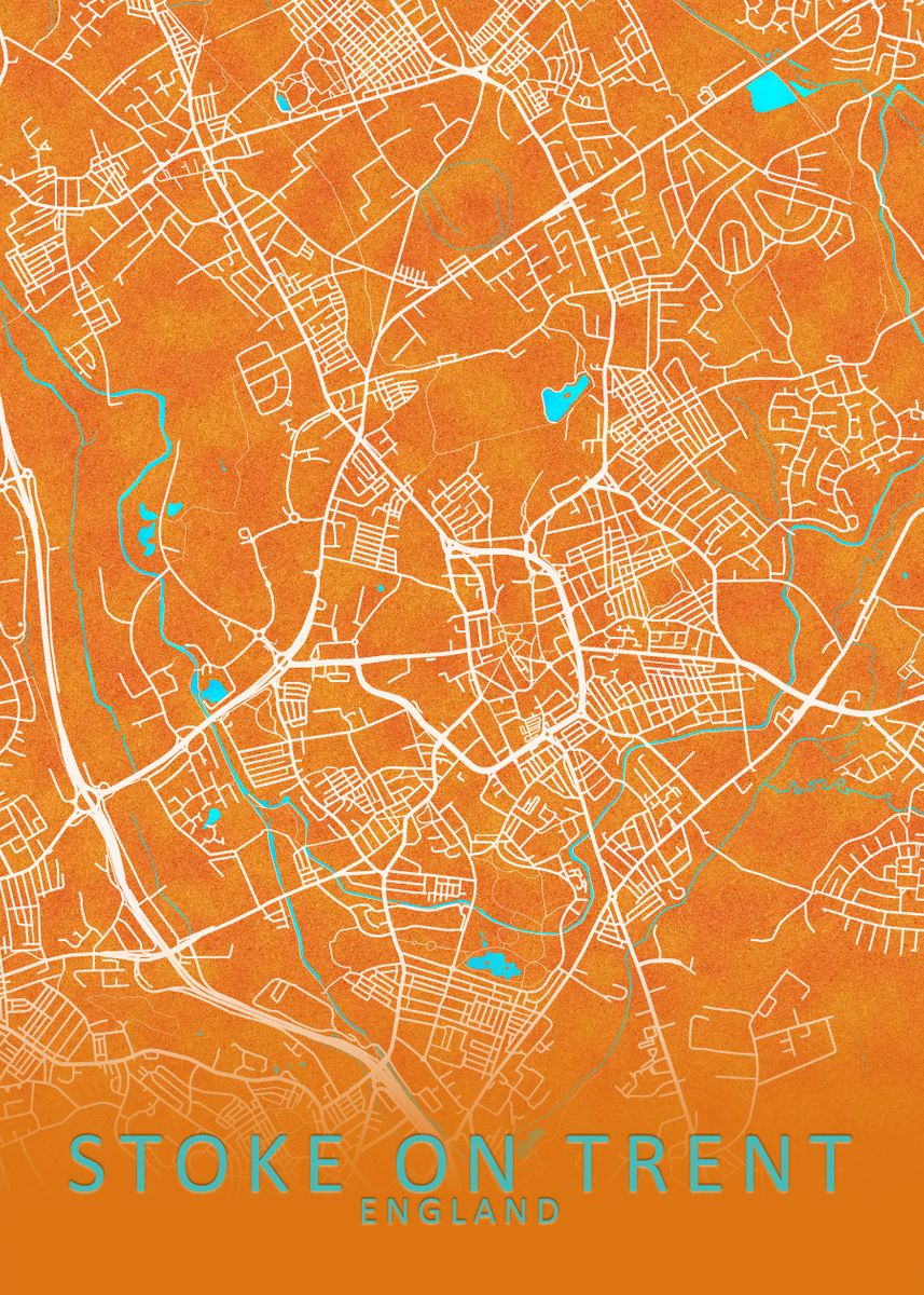 'Stoke on Trent England ' Poster by City Map Art Prints | Displate