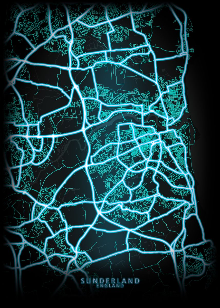 'Sunderland England City' Poster, picture, metal print, paint by City ...