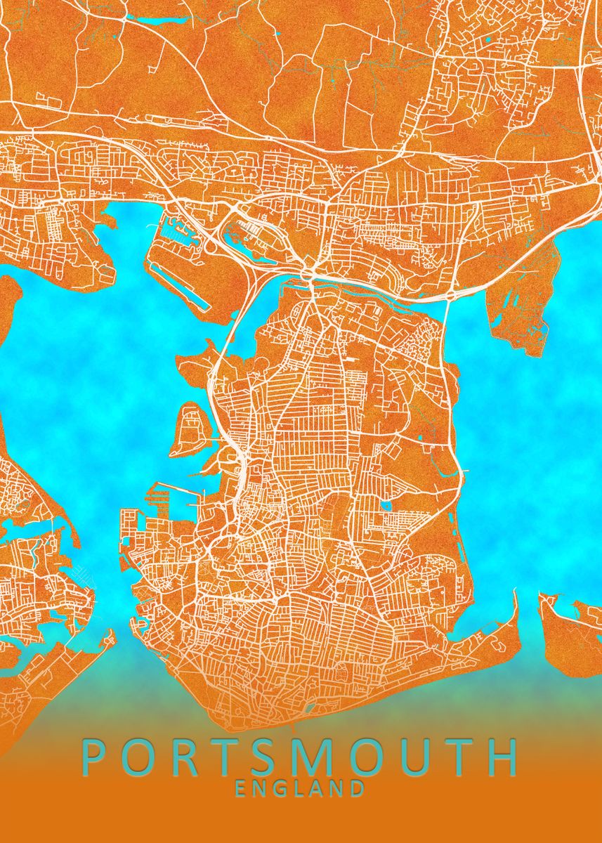 'Portsmouth England City' Poster, picture, metal print, paint by City ...