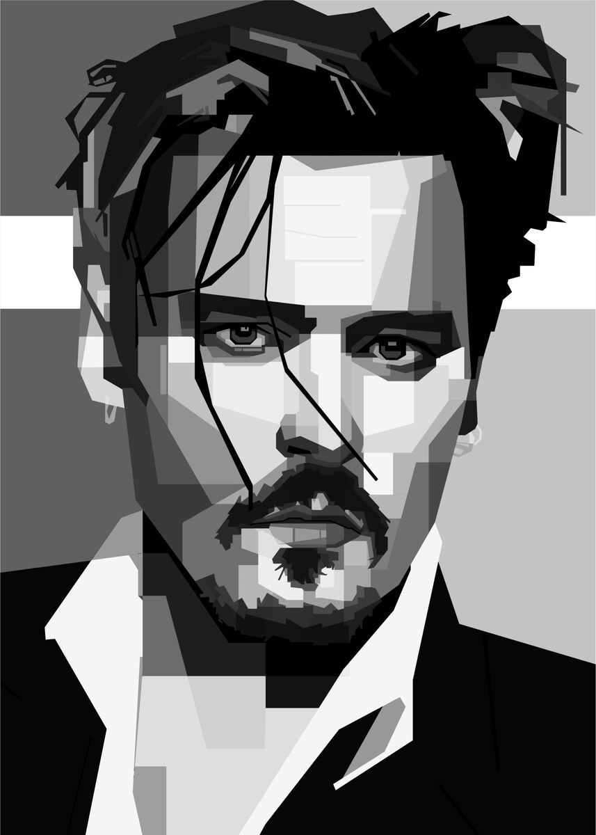'Johnny Depp' Poster, picture, metal print, paint by WPAP 46 | Displate