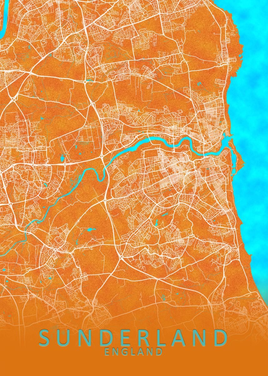 'Sunderland England City ' Poster, picture, metal print, paint by City ...