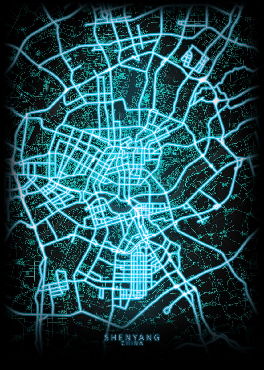 'Shenyang China City Map' Poster by City Map Art Prints | Displate
