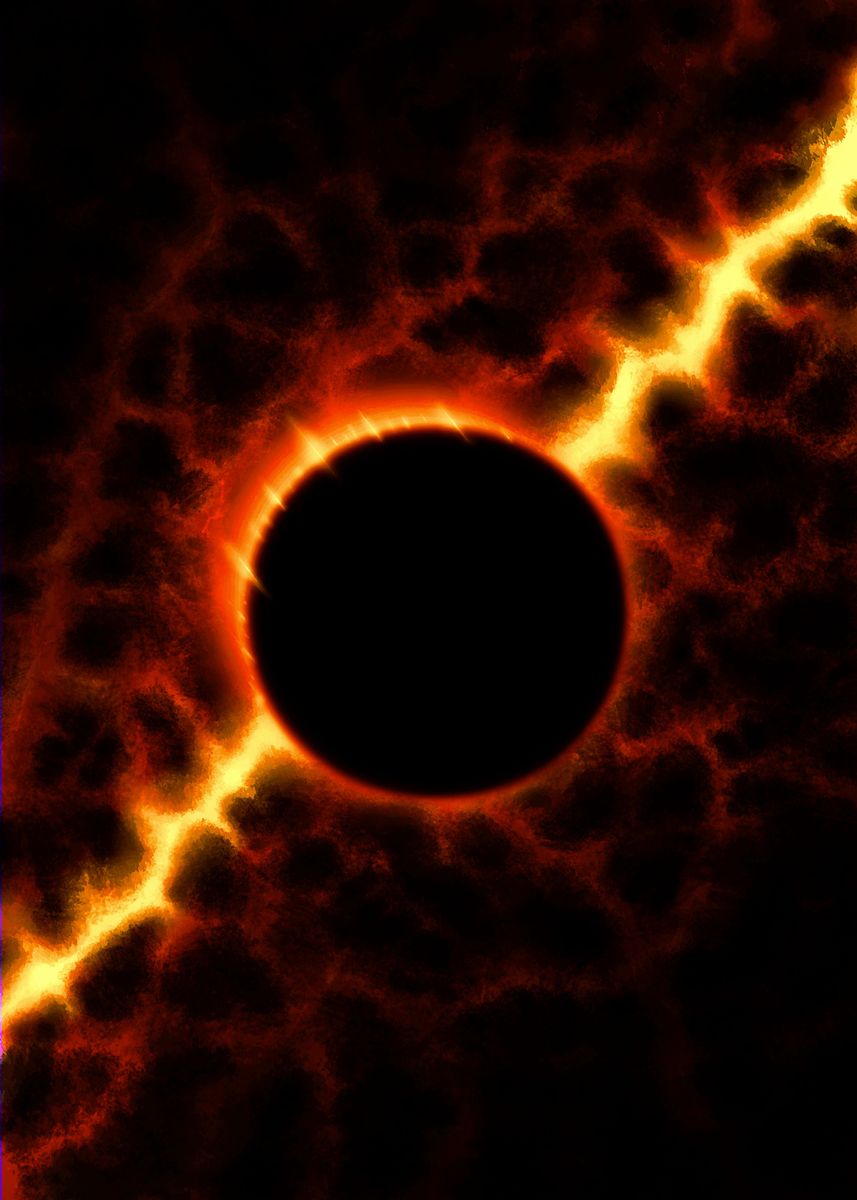 'Pulsar Eclipse orange' Poster, picture, metal print, paint by NoNNee ...