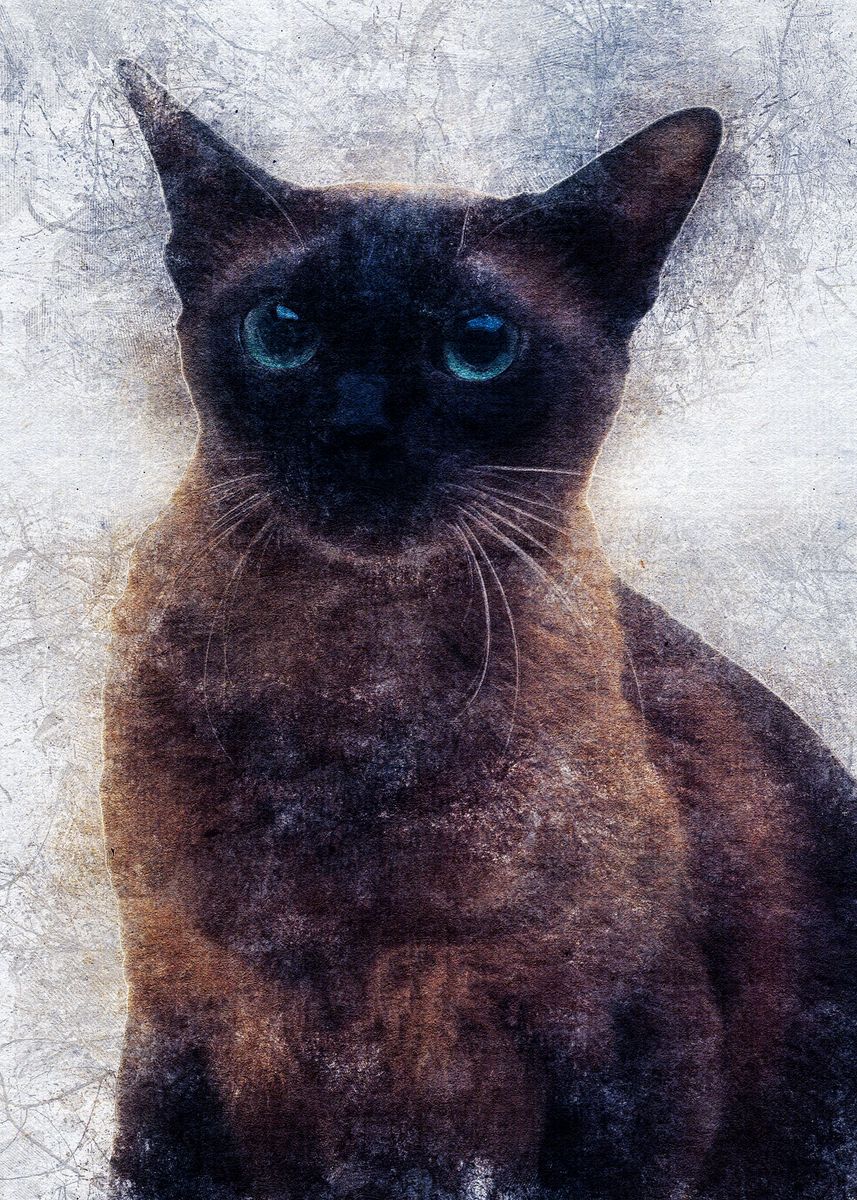 'Cat 25' Poster, picture, metal print, paint by Wpap Malang | Displate