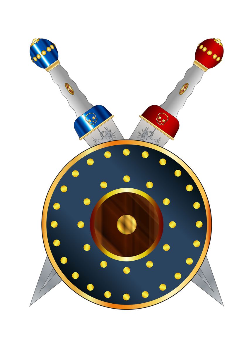 'Gladiator Swords Shield' Poster, picture, metal print, paint by ...