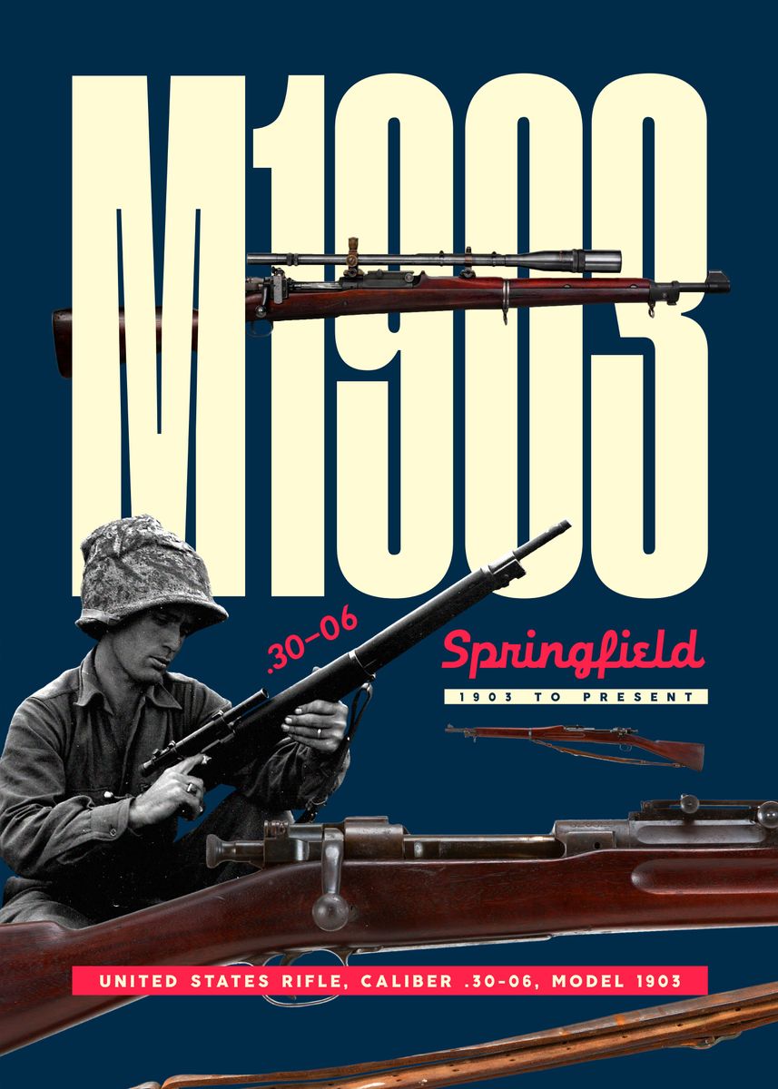 'M1903 Springfield Poster' Poster, picture, metal print, paint by Luke ...