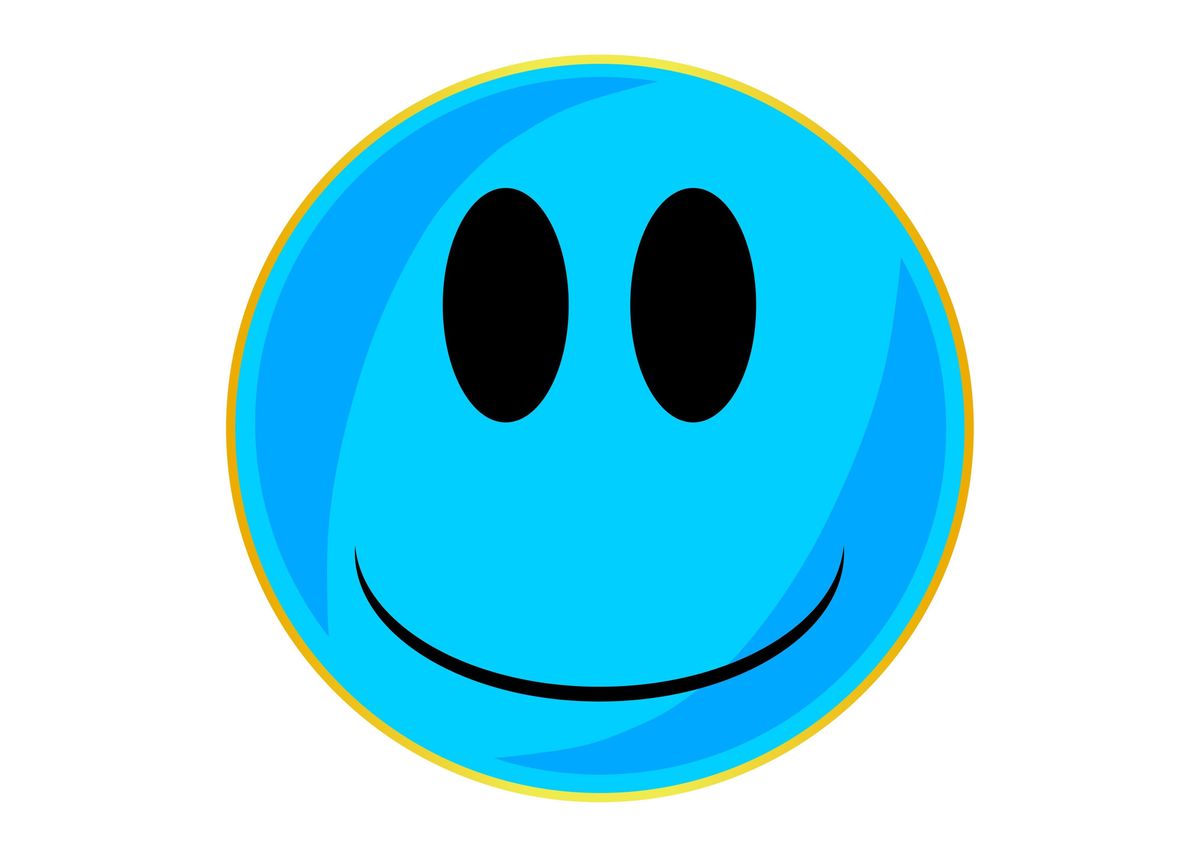 'Blue Smile Face Button ' Poster by HomeStead Digital | Displate