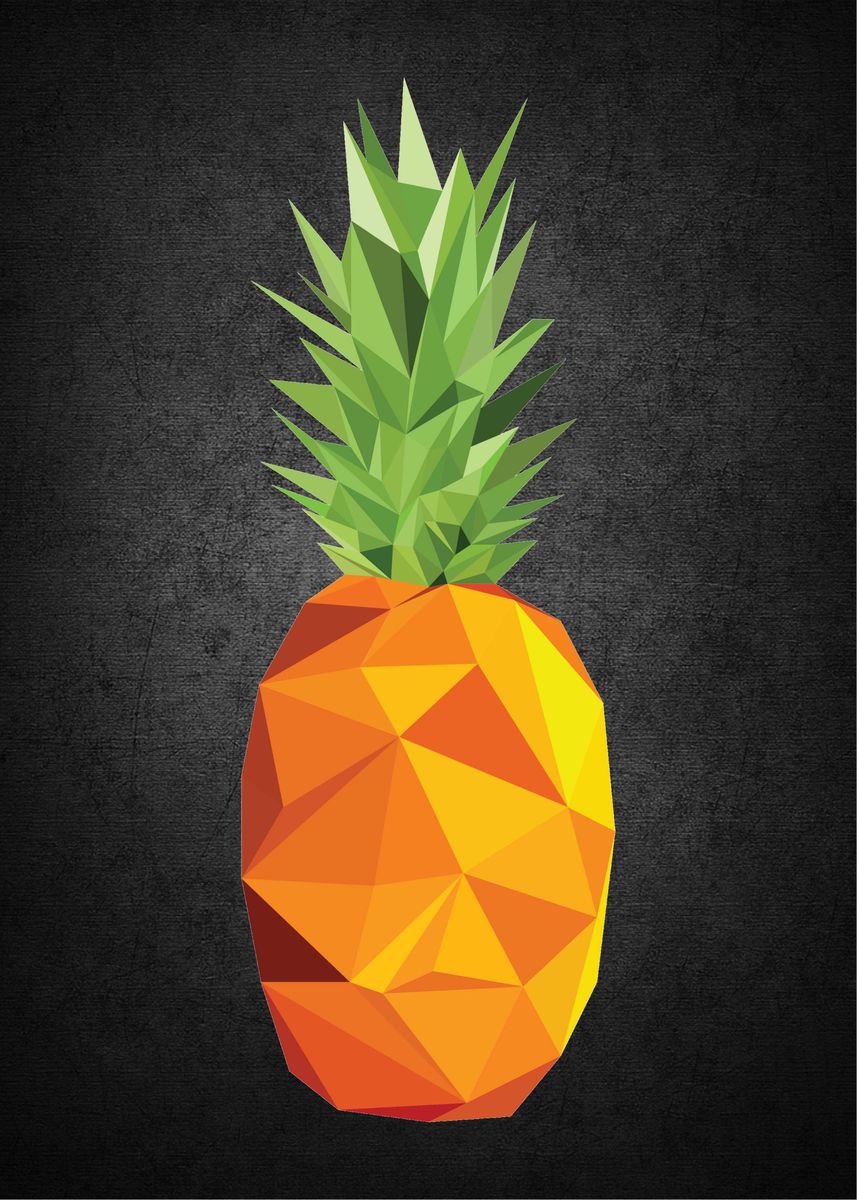 'Pineapple Fruit Polygon' Poster, picture, metal print, paint by Max ...