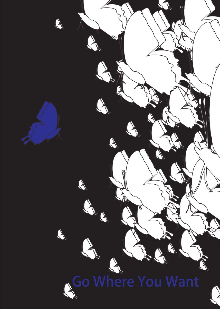 'Individuality Butterfly' Poster, picture, metal print, paint by Nelson ...