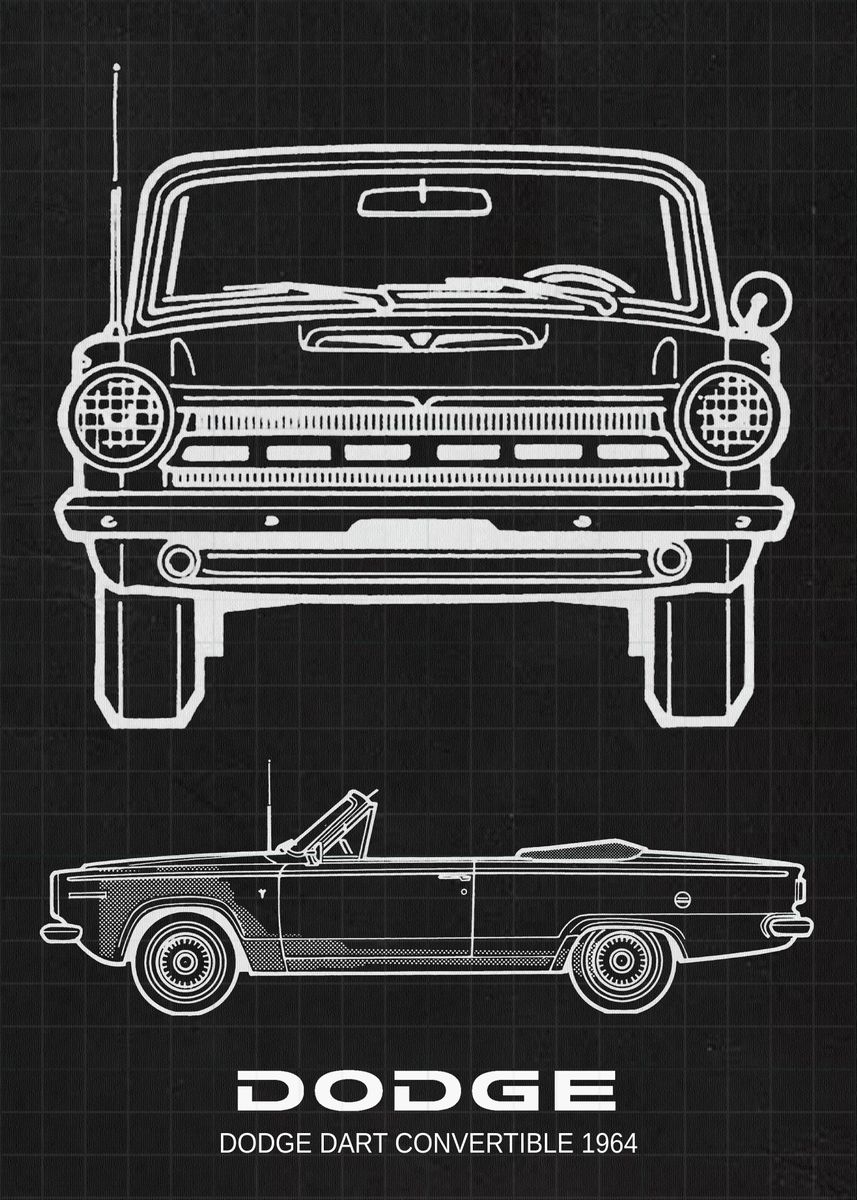 'Dodge Dart convertible 196' Poster by MICHAEL BRUNS PLATES | Displate