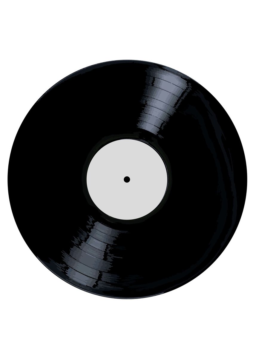 'Blank White Label Record' Poster, picture, metal print, paint by ...