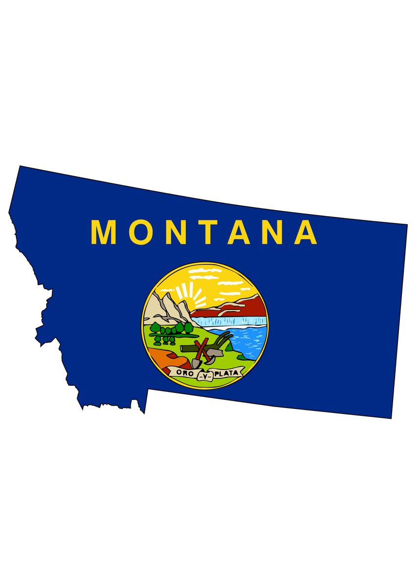 'Montana State Outline Map ' Poster by HomeStead Digital | Displate