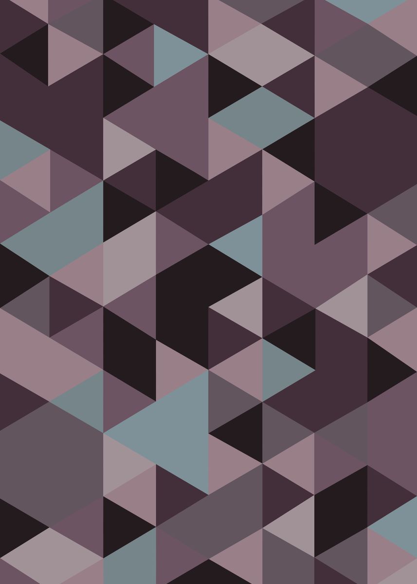 'Violet triangles ' Poster, picture, metal print, paint by Ela ...