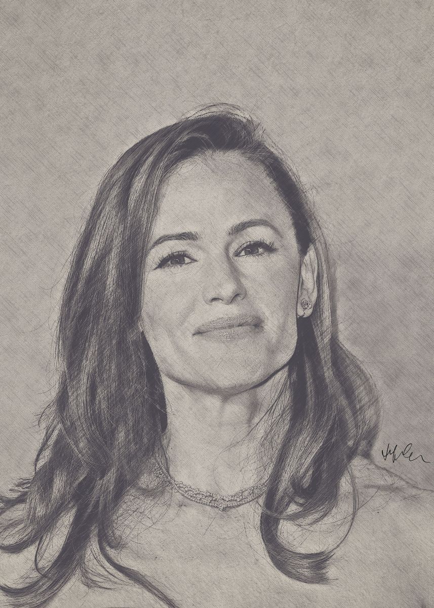 'Jennifer Garner' Poster, picture, metal print, paint by John Smith ...