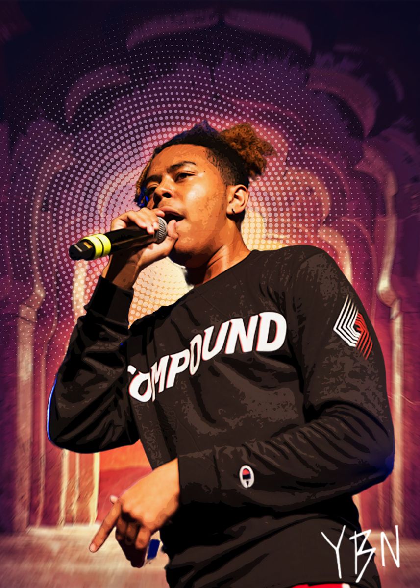 'YBN Cordae' Poster, picture, metal print, paint by Morton Gray | Displate