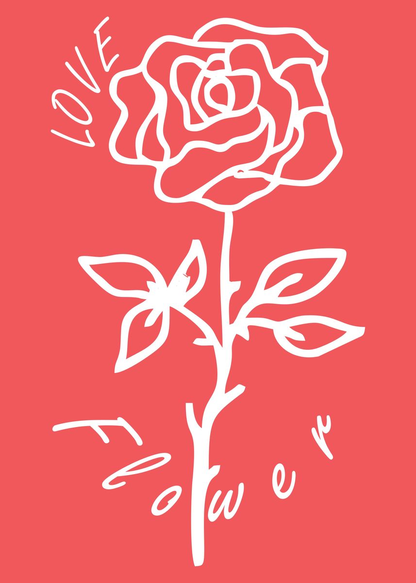 'Love Flower' Poster, picture, metal print, paint by Octav Aris | Displate