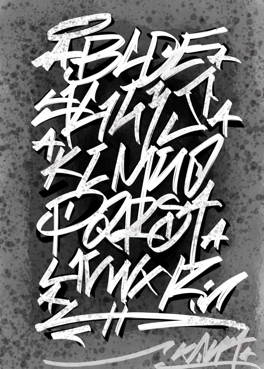 'White letters' Poster, picture, metal print, paint by Maestrokant ...