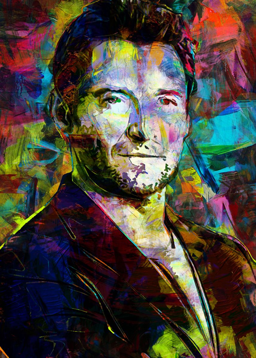 'Hugh Jackman' Poster, picture, metal print, paint by Alex Mann | Displate