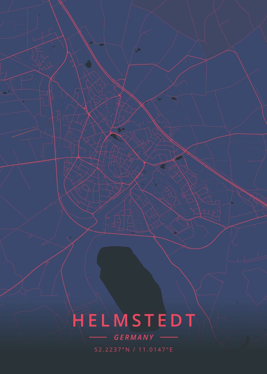 'Helmstedt Germany' Poster by Designer Map Art | Displate