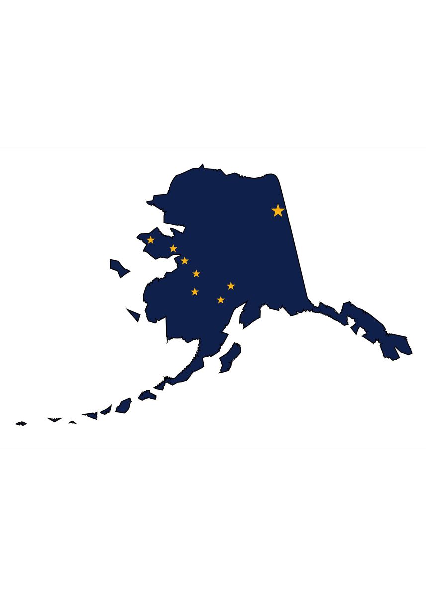 'Alaska State Map' Poster, picture, metal print, paint by HomeStead ...