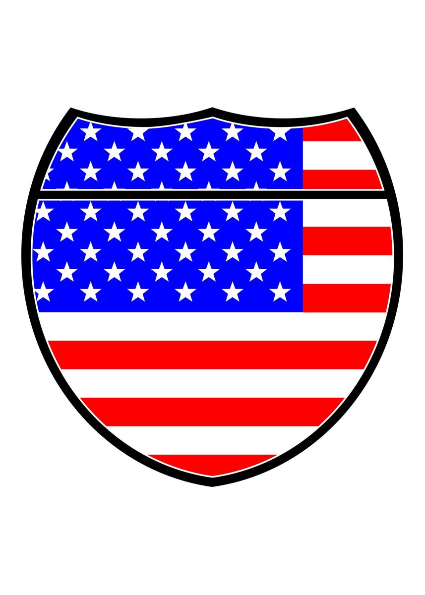 'USA Interstate Sign' Poster, picture, metal print, paint by HomeStead ...