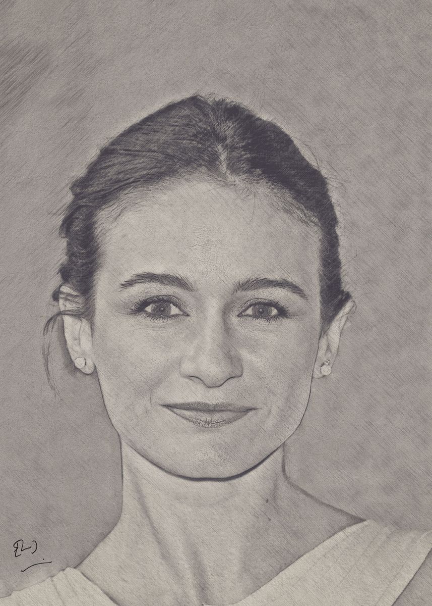 'Emily Mortimer' Poster, picture, metal print, paint by John Smith ...