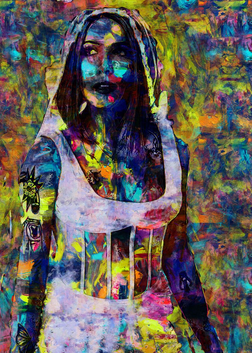 'Halsey' Poster, picture, metal print, paint by Alex Mann | Displate