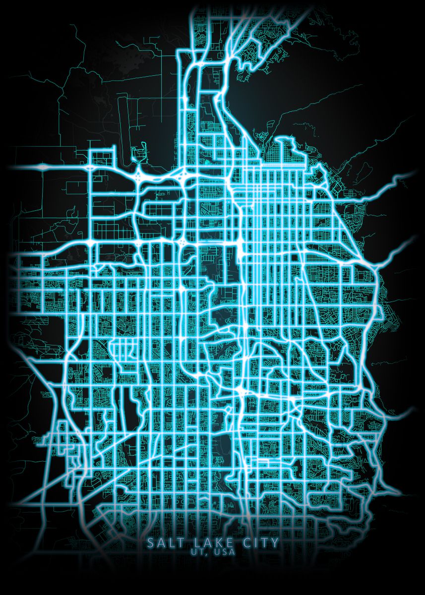 'Salt Lake City UT USA City' Poster by City Map Art Prints | Displate