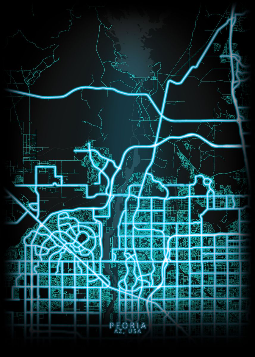 'Peoria AZ USA City Map' Poster by City Map Art Prints | Displate