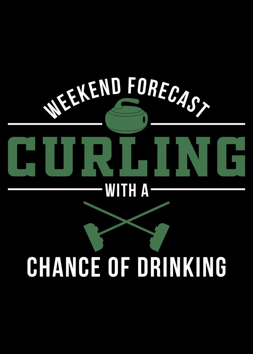 'CURLING CLUB FUNNY POSTER' Poster by PosterWorld | Displate