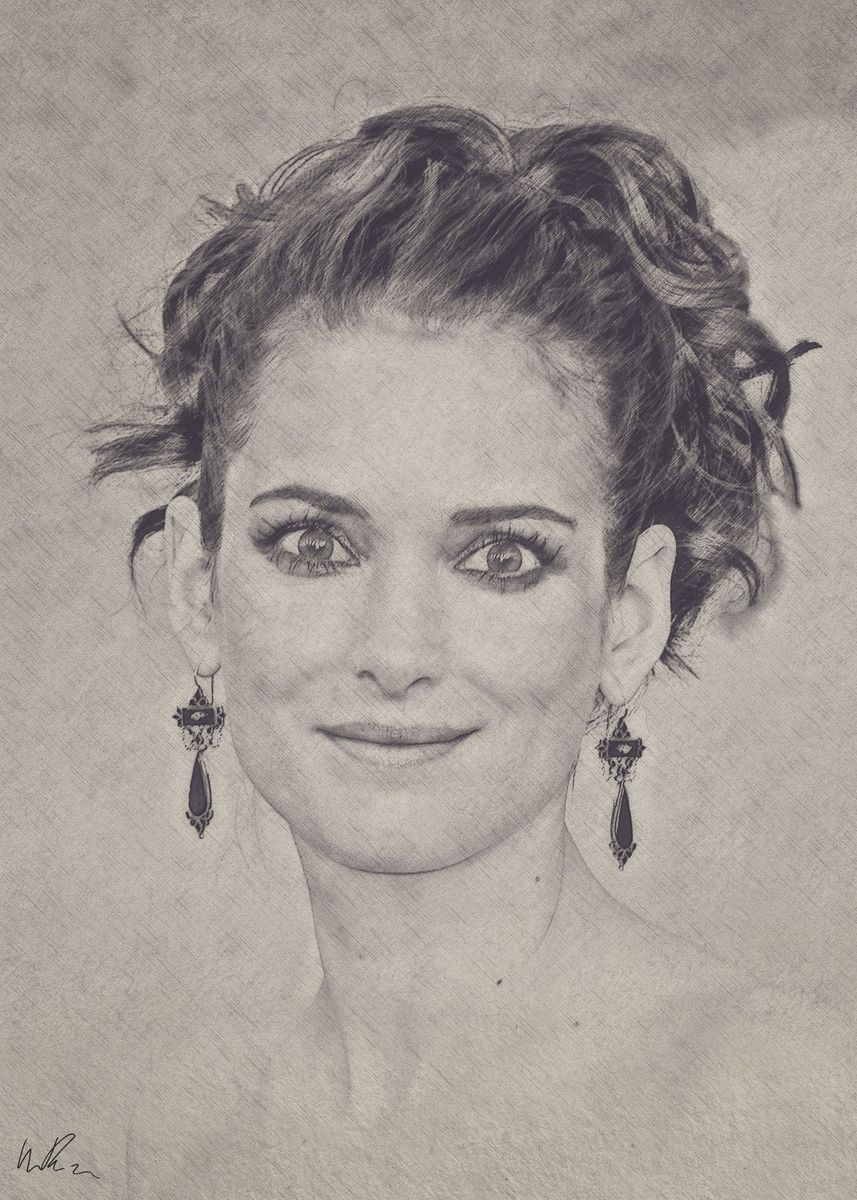 'Winona Ryder' Poster, picture, metal print, paint by John Smith | Displate