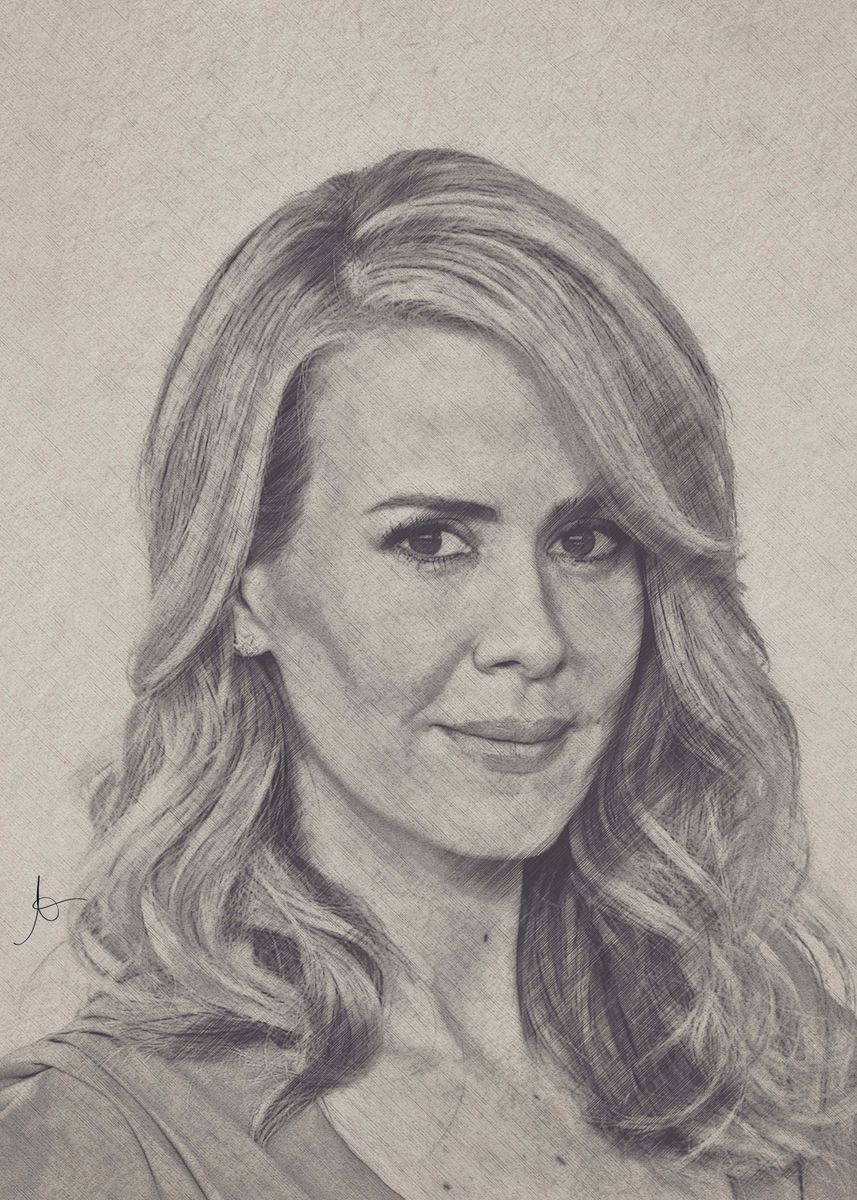 'Sarah Paulson' Poster, picture, metal print, paint by John Smith ...