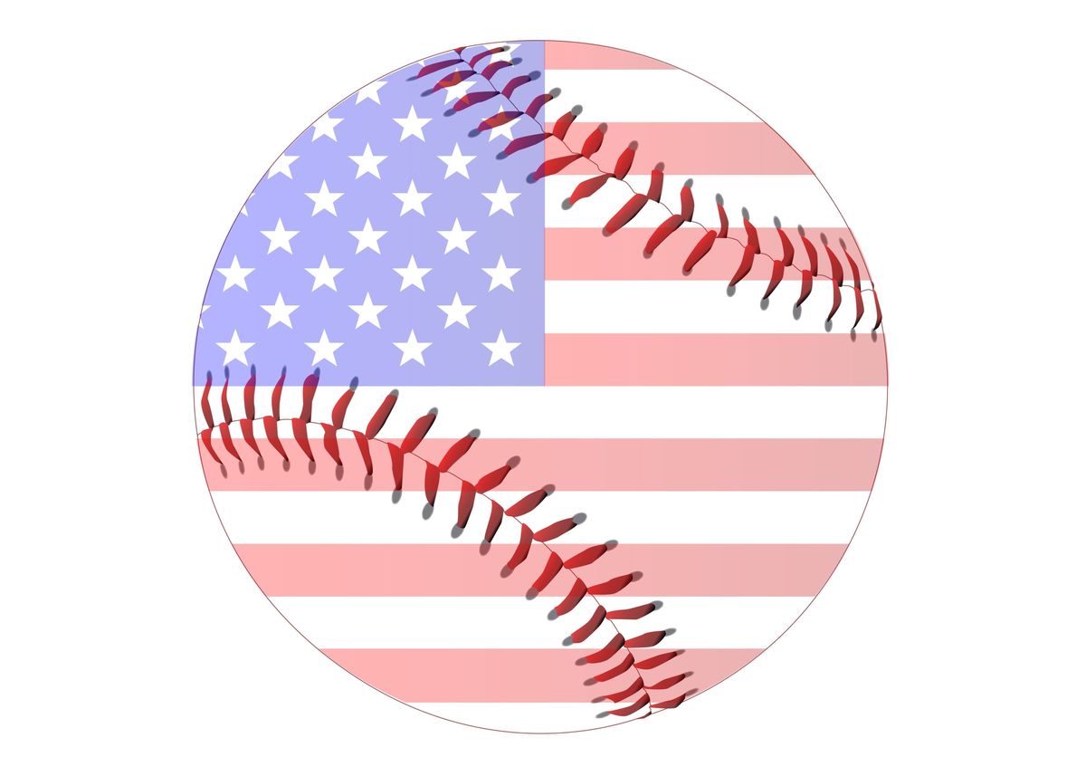 'Baseball Stars And Stripes' Poster by HomeStead Digital | Displate