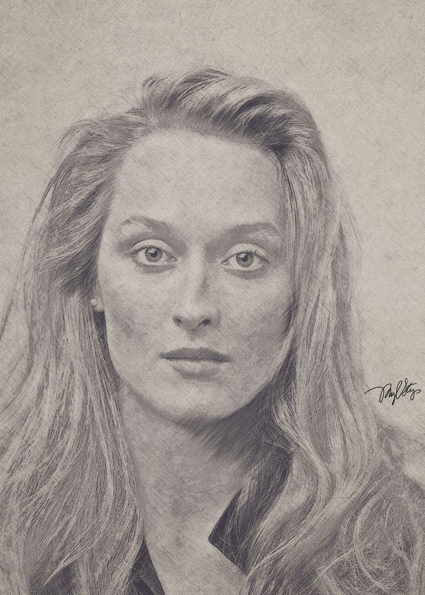 'Meryl Streep' Poster, picture, metal print, paint by John Smith | Displate