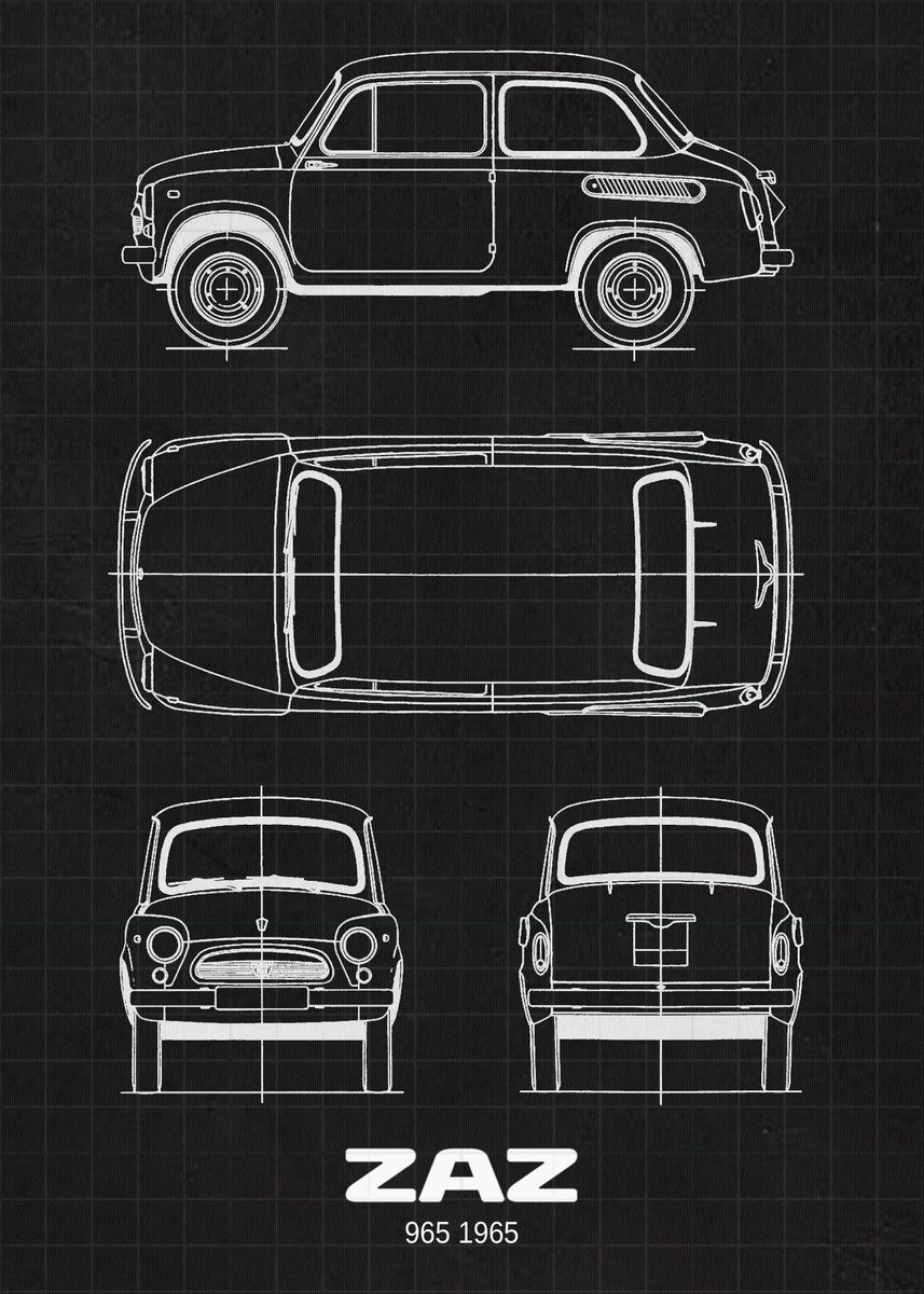 'ZAZ 965 1965' Poster, picture, metal print, paint by DAVID CARL PLATES ...