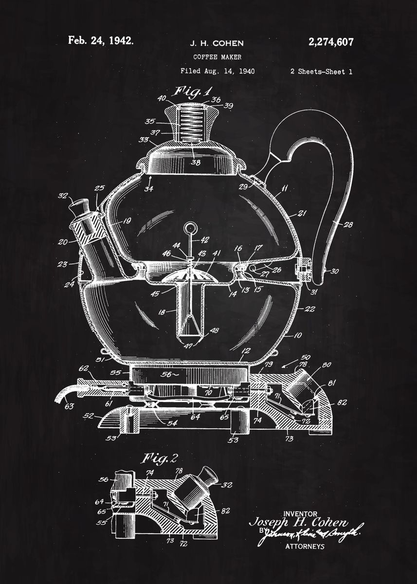 '1942 Coffee Maker' Poster, picture, metal print, paint by Neo Design ...