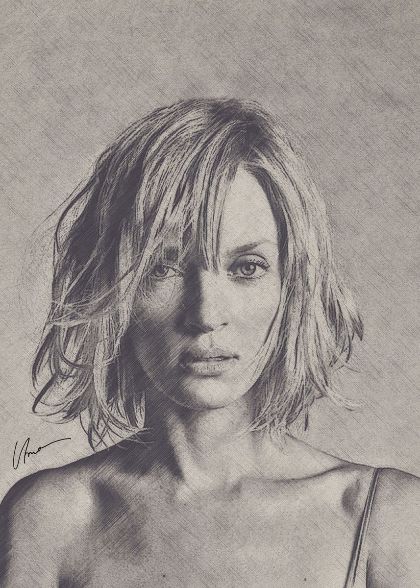 'Uma Thurman' Poster, picture, metal print, paint by John Smith | Displate