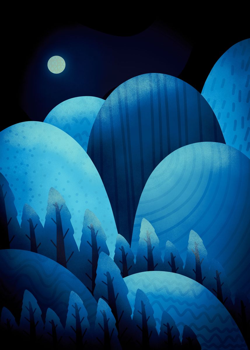 'The blue lands' Poster by Steve Wade | Displate