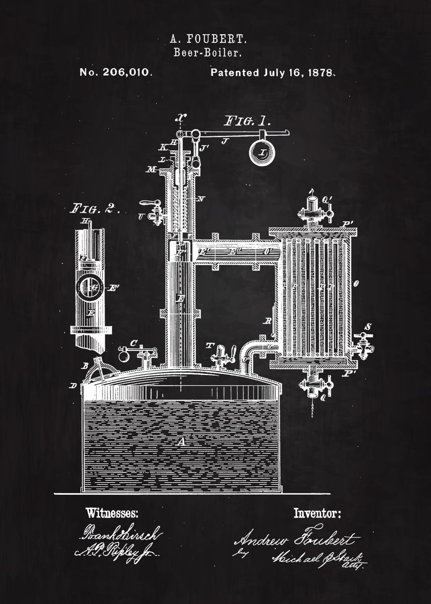 '1878 Beer Boiler Art' Poster by Neo Design | Displate