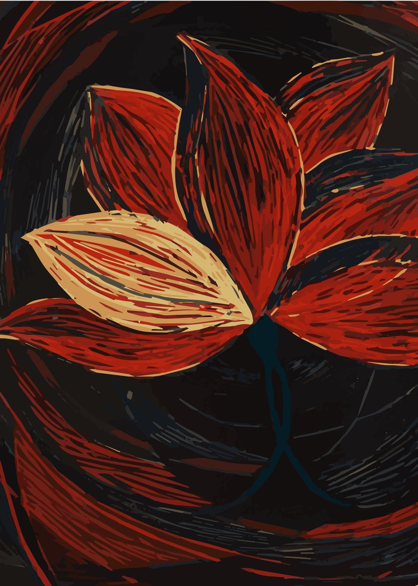 'Flower' Poster, picture, metal print, paint by Tejas Rane | Displate